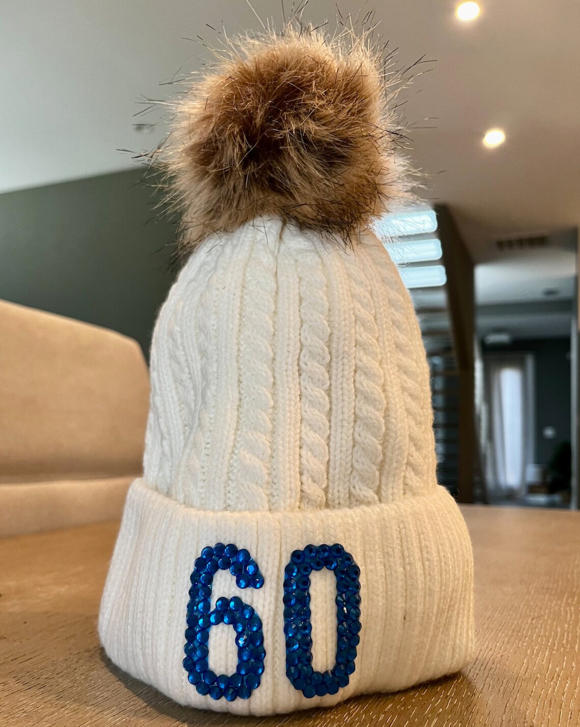 Custom Rhinestone Number Beanie | Gameday Beanie | Letter or Number ...
