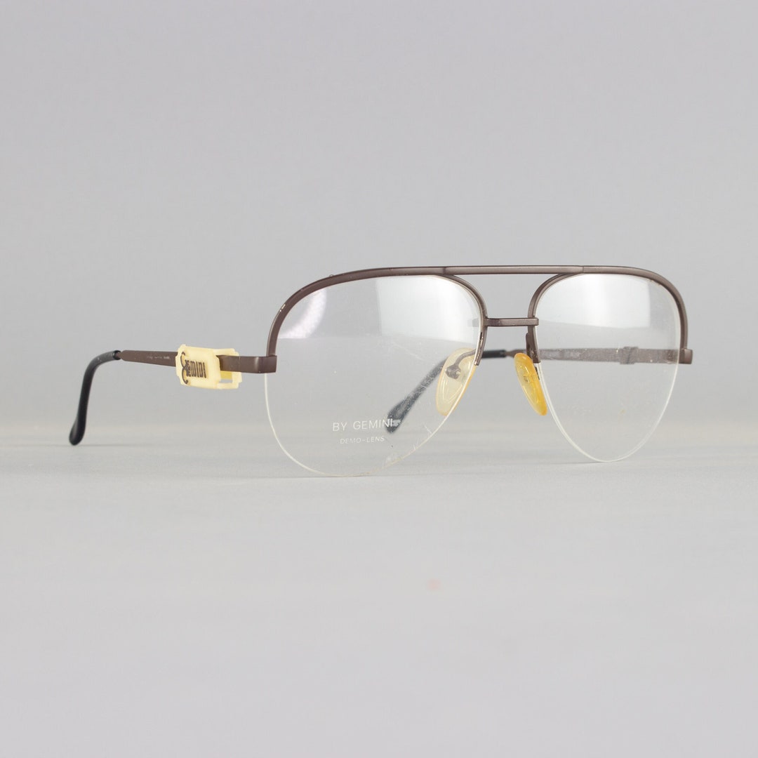 70s Vintage Glasses Frames Matte Brown Aviator Eyeglasses Made in Italy ...