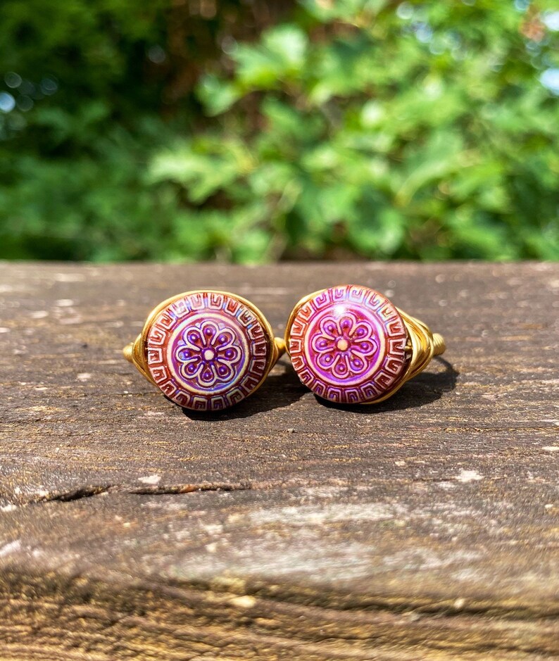 Mandala Mood Ring Color Changing Ring Flower Mood Ring Wire - Etsy