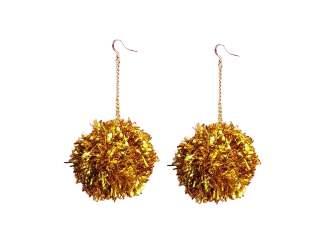 Gold Tinsel Earrings Fall Styles Christmas Gifts Stocking Stuffers - Etsy