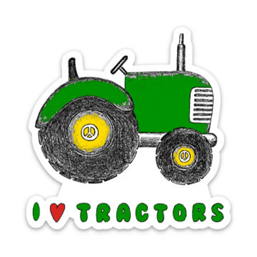 I Love Tractors Sticker - Etsy