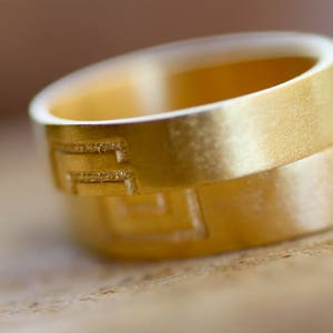 Meander Sign Gold Wedding Bands, Couples Wedding Rings, Greek Handmade ...