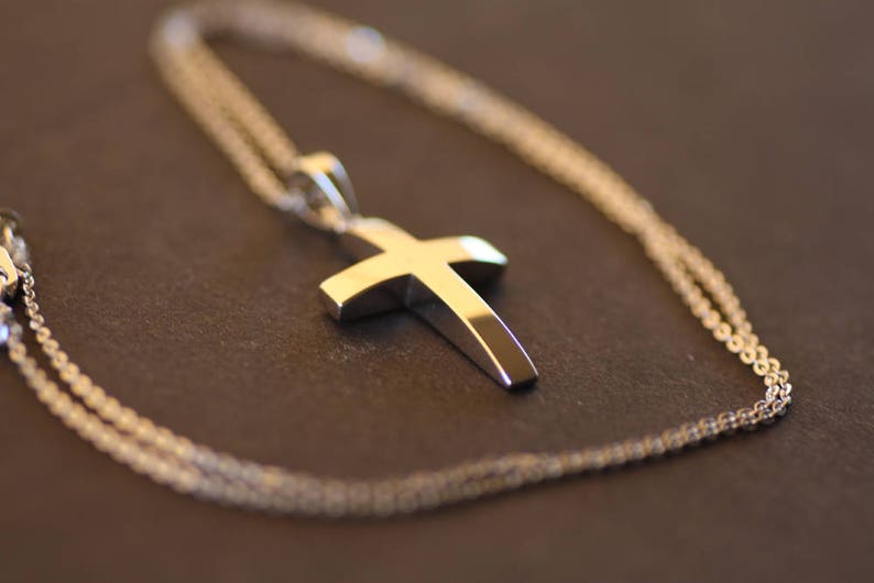 Gold Cross Necklace Baptism Baby Gold Cross Women Gold - Etsy
