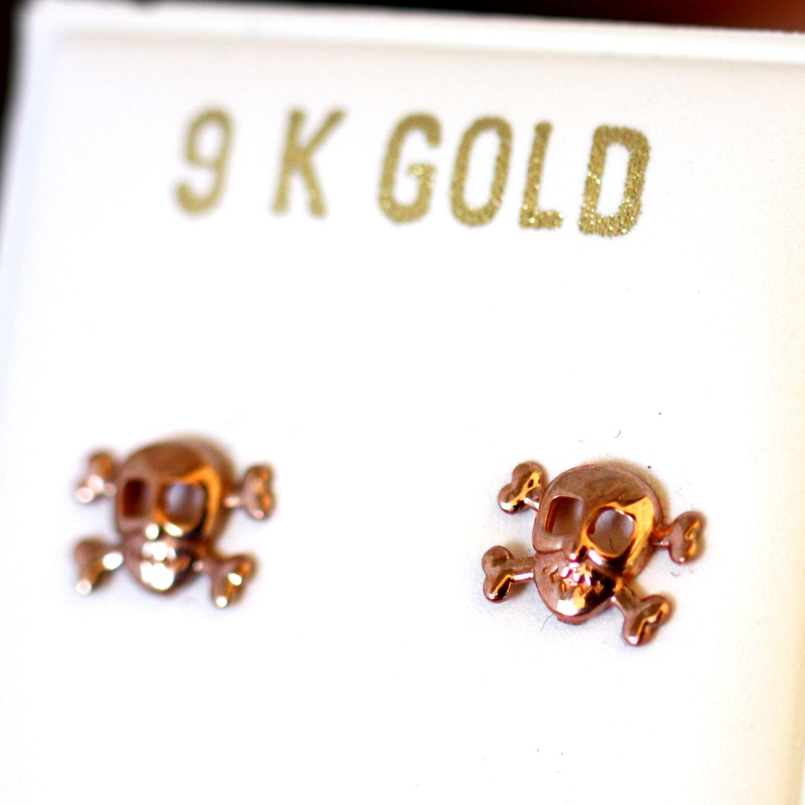 Rose Gold Skull Earrings: Gothic Halloween Jewelry Gift - Etsy