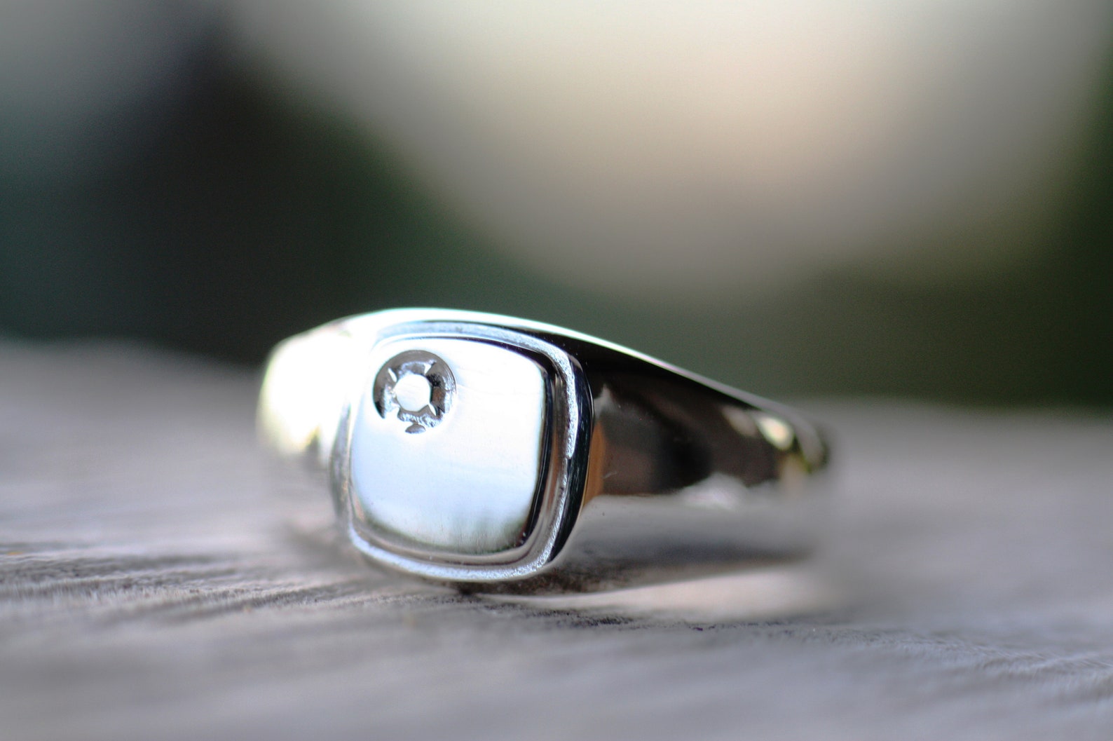 Blue Sapphire Ring Birthday Stone Signet Ring Engraved | Etsy