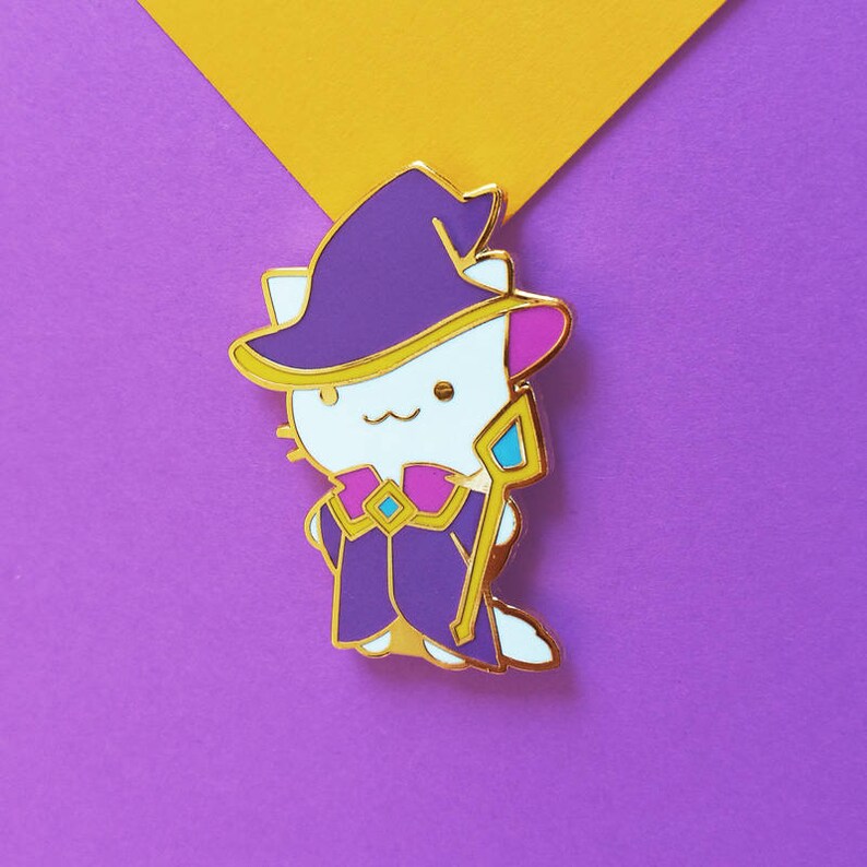 Wizard Cat Enamel Pin | Etsy