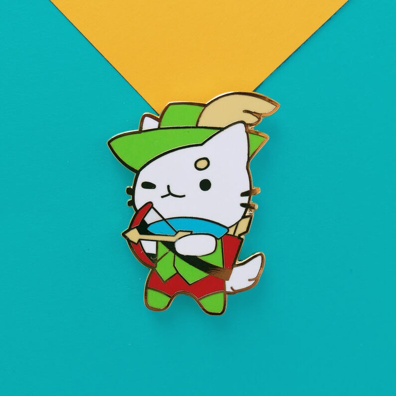 Archer Cat Enamel Pin - Etsy