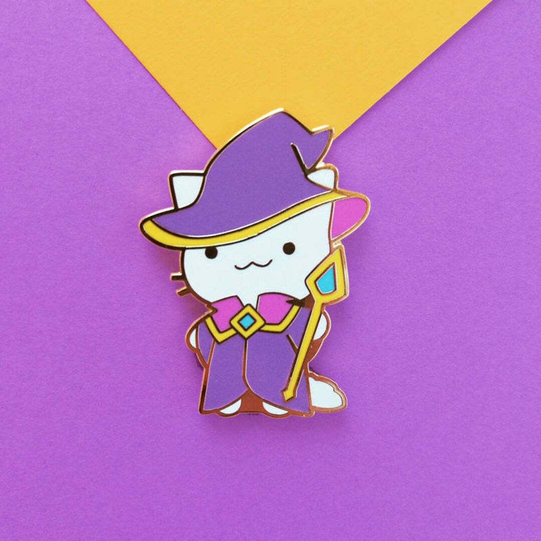 Wizard Cat Enamel Pin - Etsy