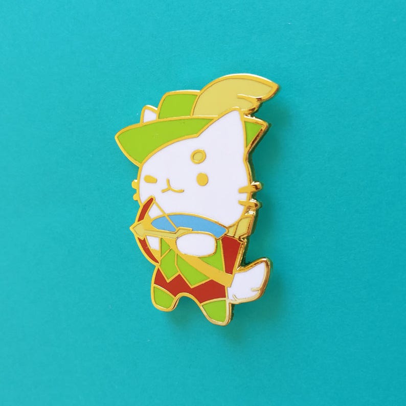Archer Cat Enamel Pin - Etsy