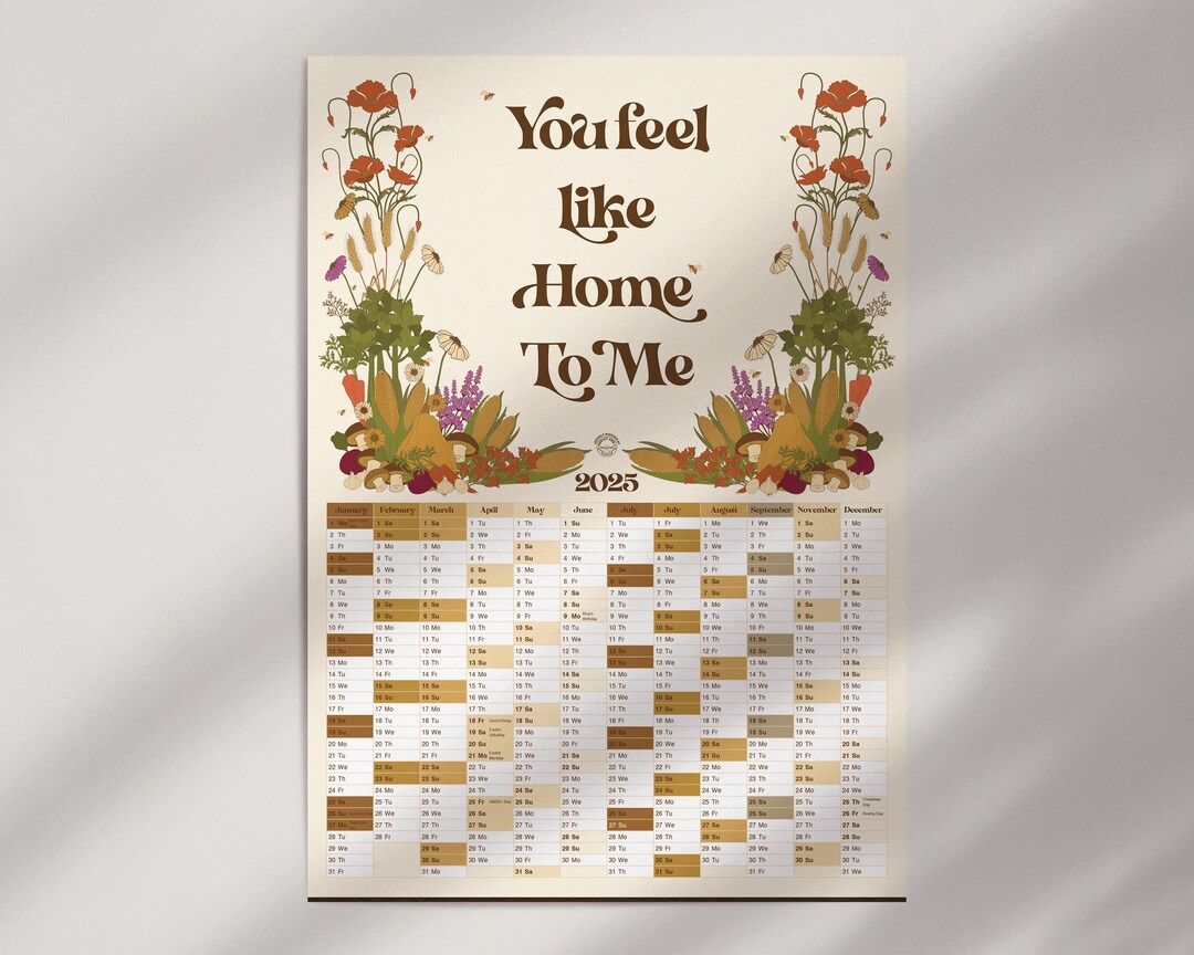 2025 You Feel Like Home to Me Wall Calendar/yearly Planner - Etsy