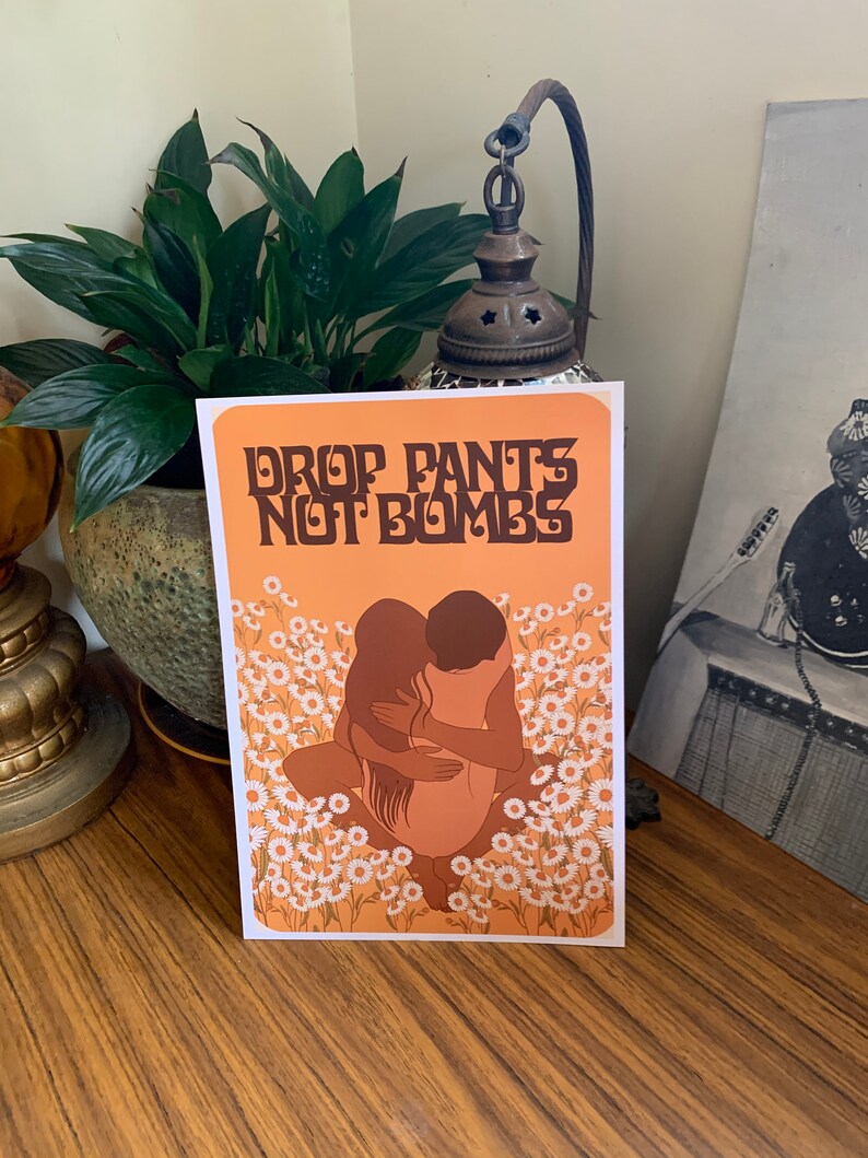 Drop Pants Not Bombs Sunflower - Etsy