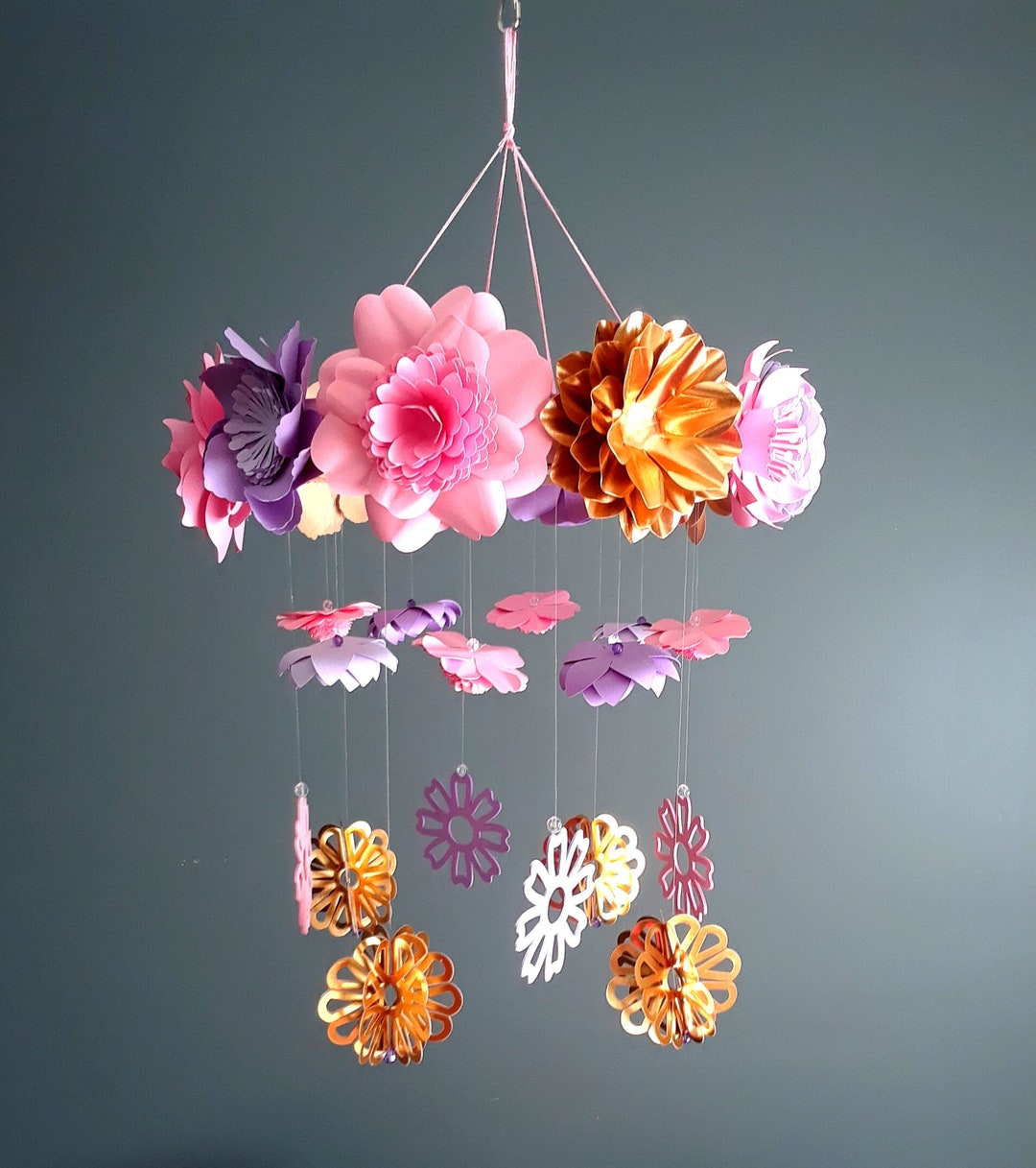 Handmade Paper Flower Baby Mobile: Floral Nursery Decor - Etsy