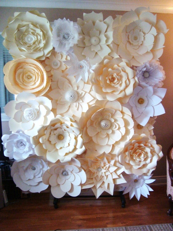 Paper Flower Wall for Special Events Wedding Backdrop DIY Floral Wedding Decorations set of 30 Etsy