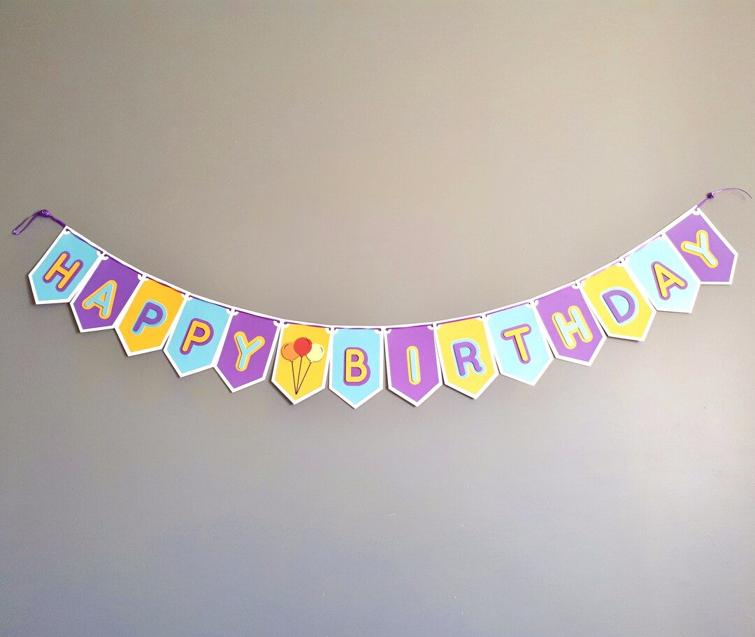 Happy Birthday Banner: Party Decor, Wall Hanging (67 Inches) - Etsy