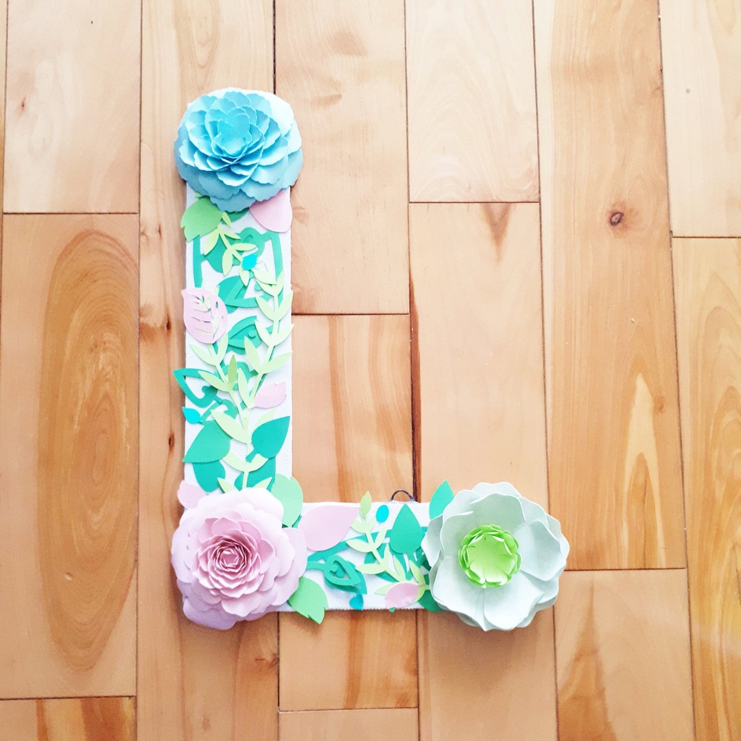 Flower Letters for Baby Nursery - Alphabet Wall Decorations - Monogram ...