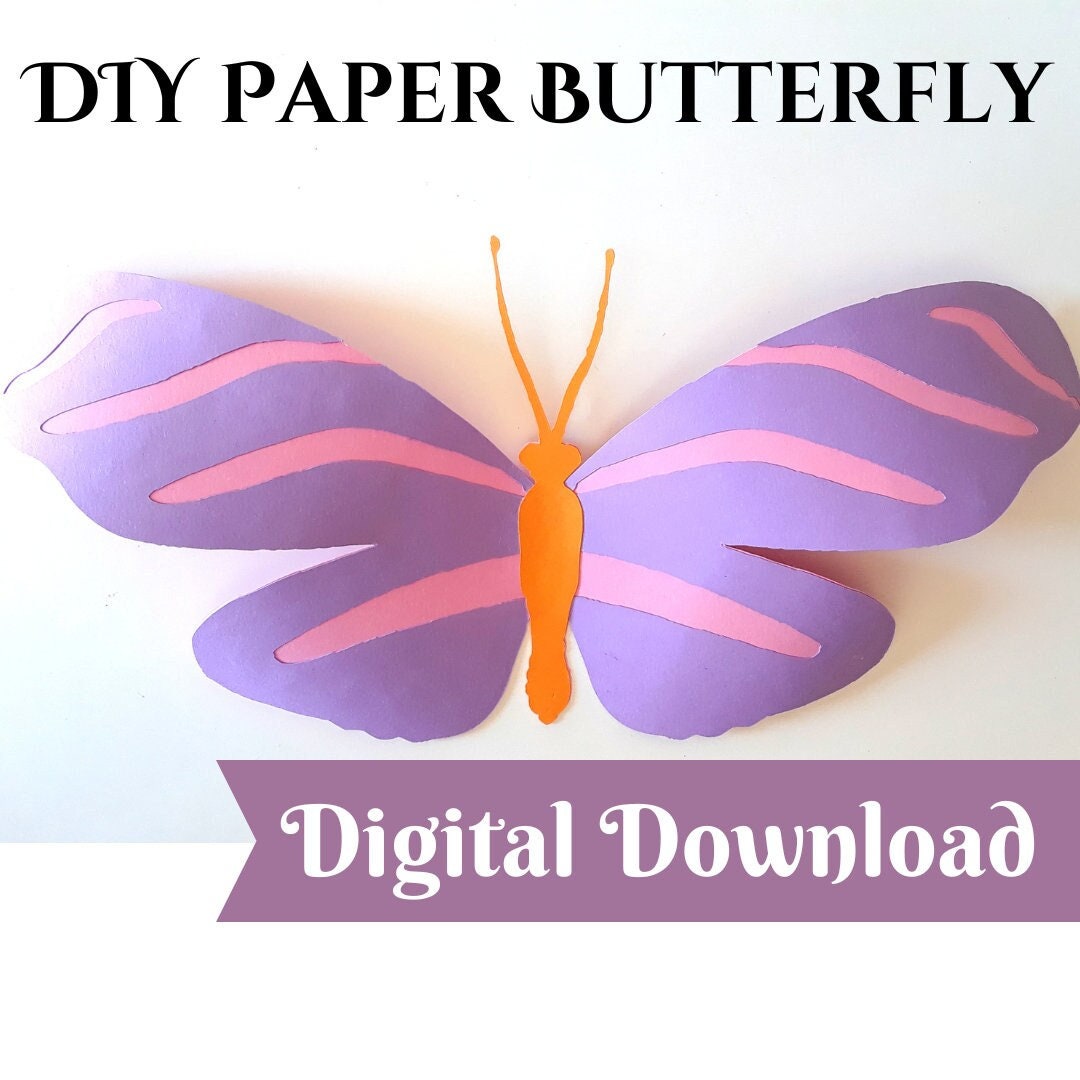 DIY Paper Butterfly Template - Easy Digital Download, Print & Craft ...