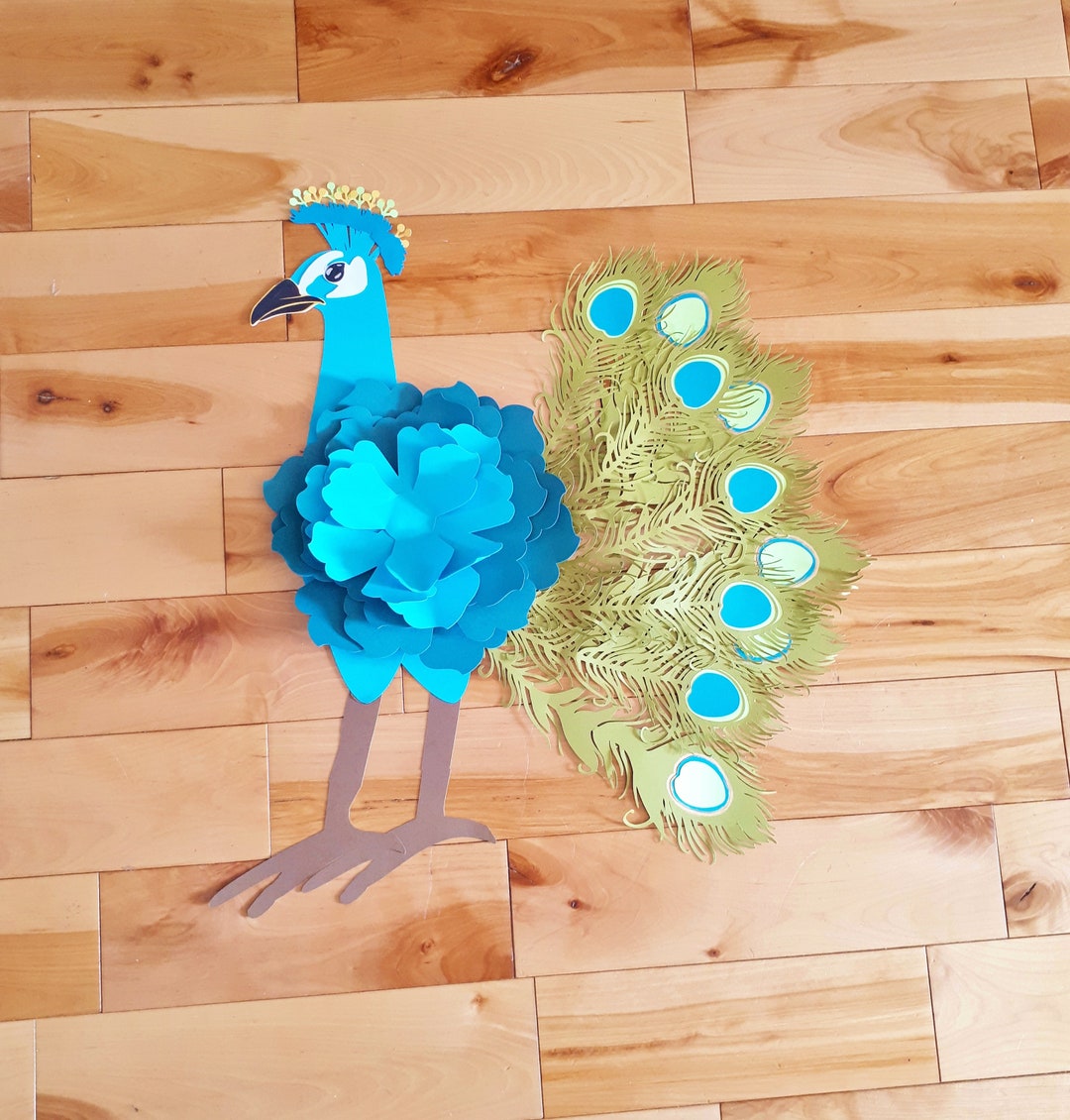 Peacock Wall Art: Tropical Paper Flower Nursery Decor - Etsy