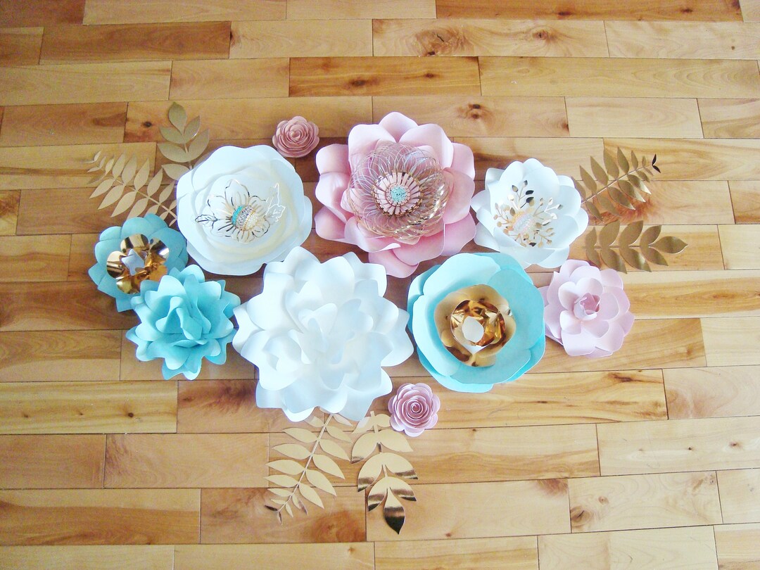 Paper Flower Nursery Decor: Floral Wall Art Set (10 Piece) - Etsy