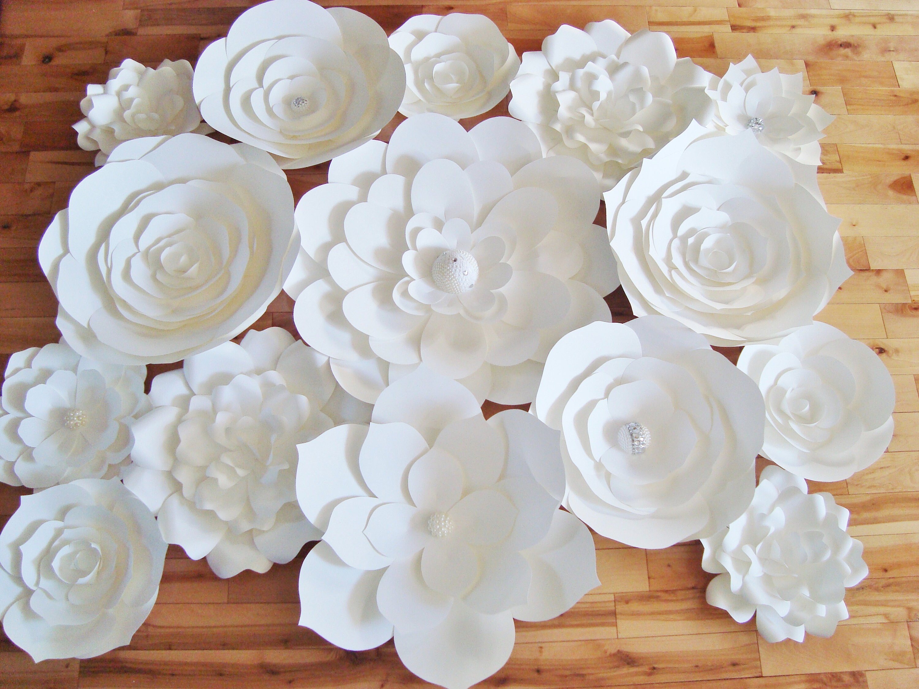 Paper Flower Wedding Backdrop All White DIY Party Flower - Etsy UK