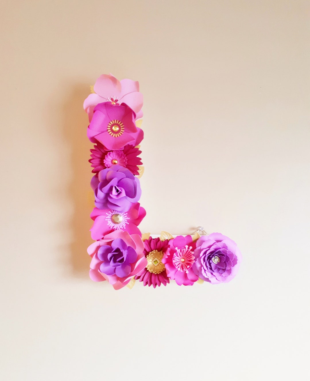 Paper Flower Letter- Wedding Monogram Initials - Alphabet Decor for ...
