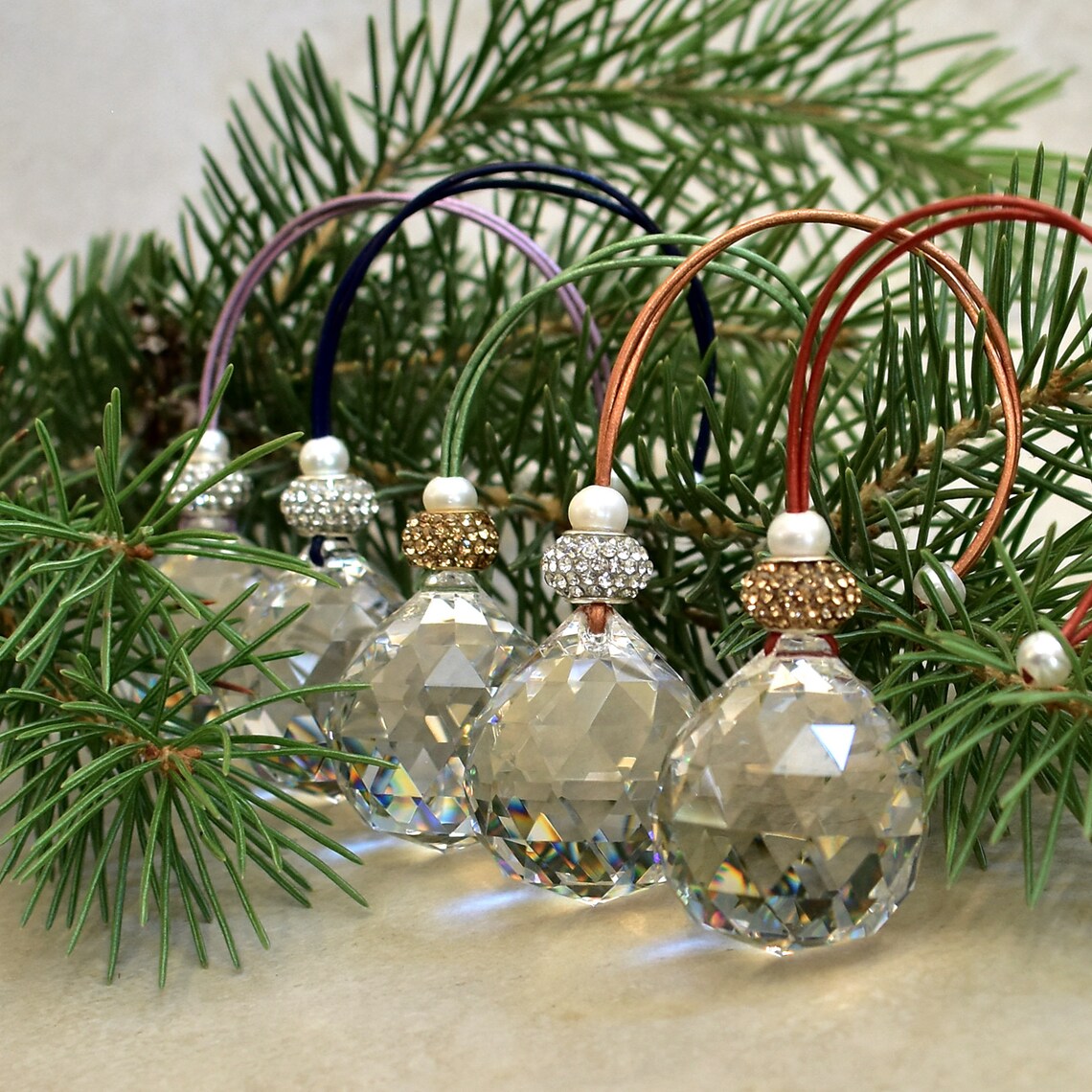 Glass Prism Ball Christmas Ornament Faceted Glass Glass - Etsy