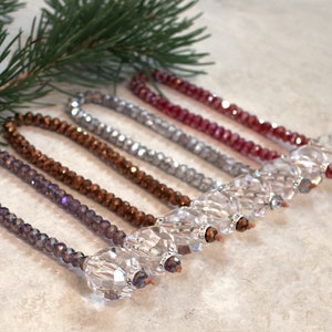 Crystal Drop Christmas Ornament - Faceted Glass - Crystal Beads ...