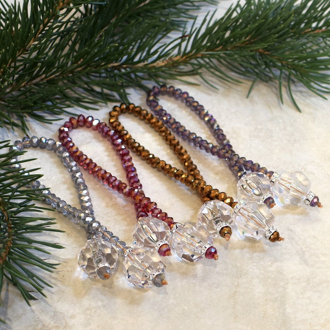Crystal Drop Christmas Ornament - Faceted Glass - Crystal Beads ...