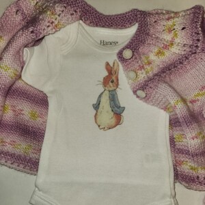 Vintage Style Hand Knit Baby Sweater Set - First Size 0/3 Months Peter ...