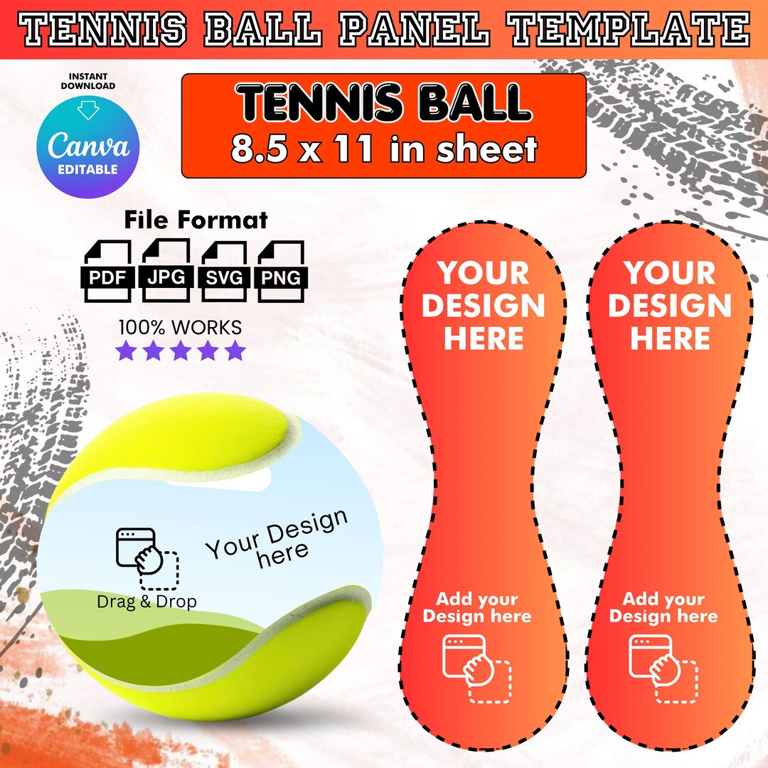 Tennis Ball Panel Template, Tennis Panel Template, Tennis Ball Template ...