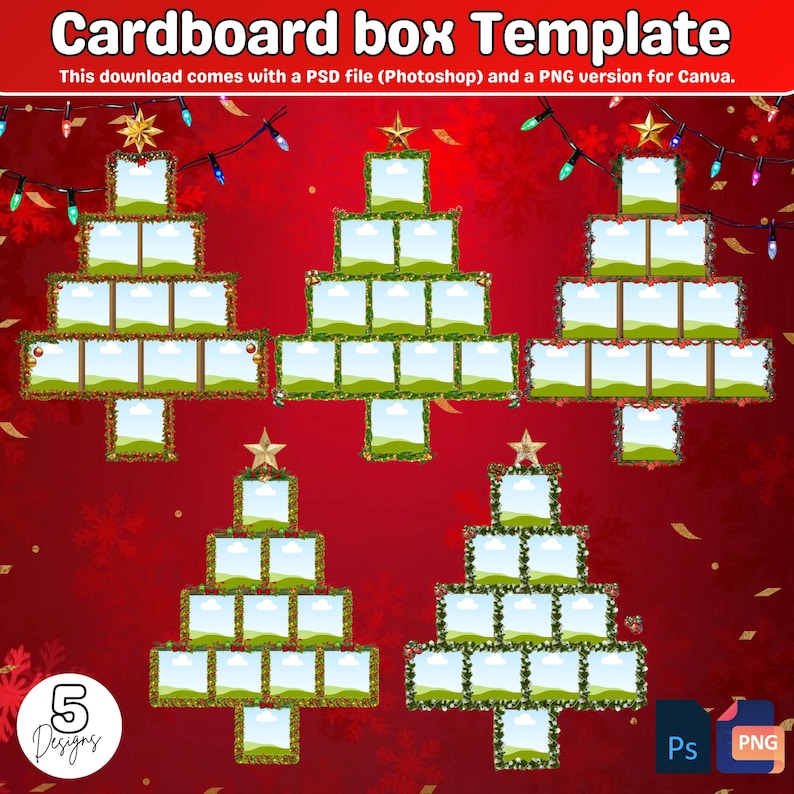 Christmas Tree in the Box Photography Template, Photography Box ...