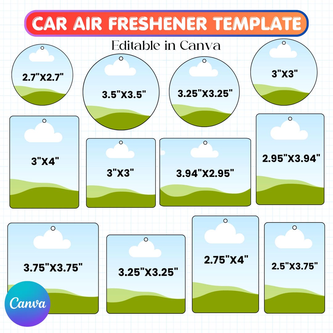 Editable Car Air Freshener Templates Bundle, Printable Car Air ...