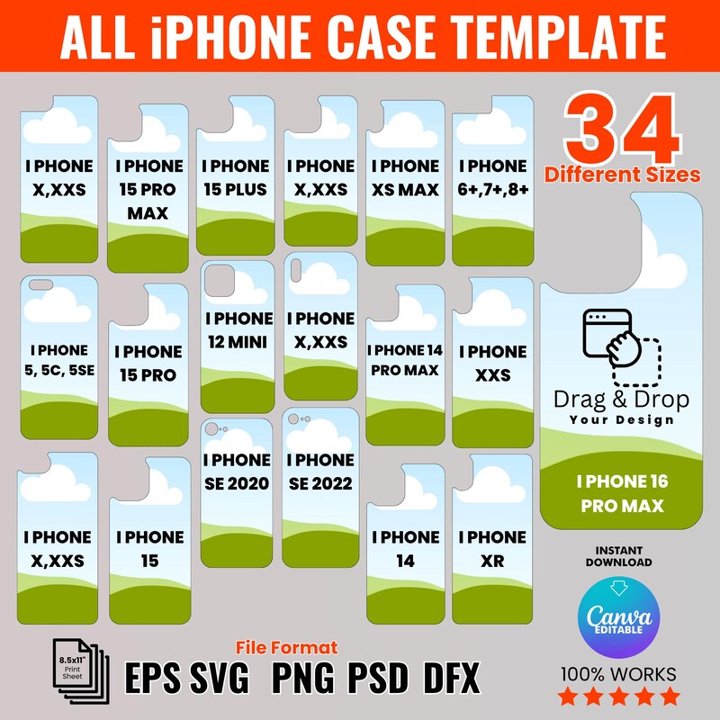 iPhone Template - Etsy