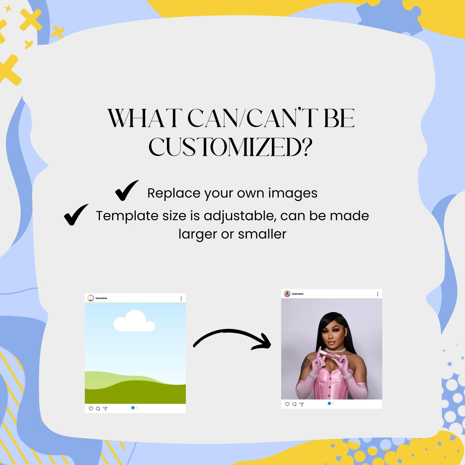 Instagram Profile Mock-up, Editable Instagram Mockup Canva Templates ...