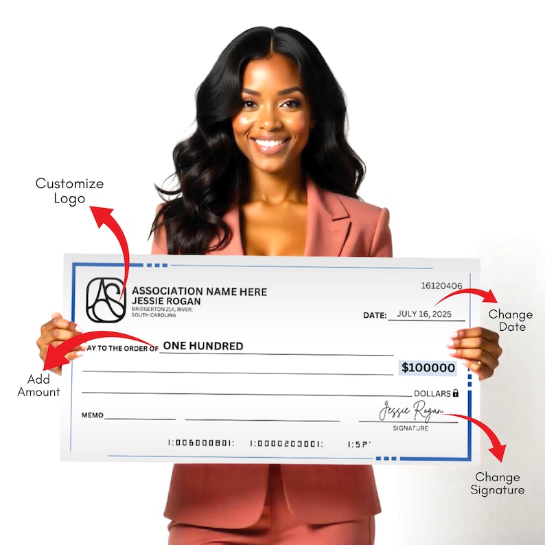 Super Large Blank Check, 36 X 18 in Manifestation Check Canva,blank ...