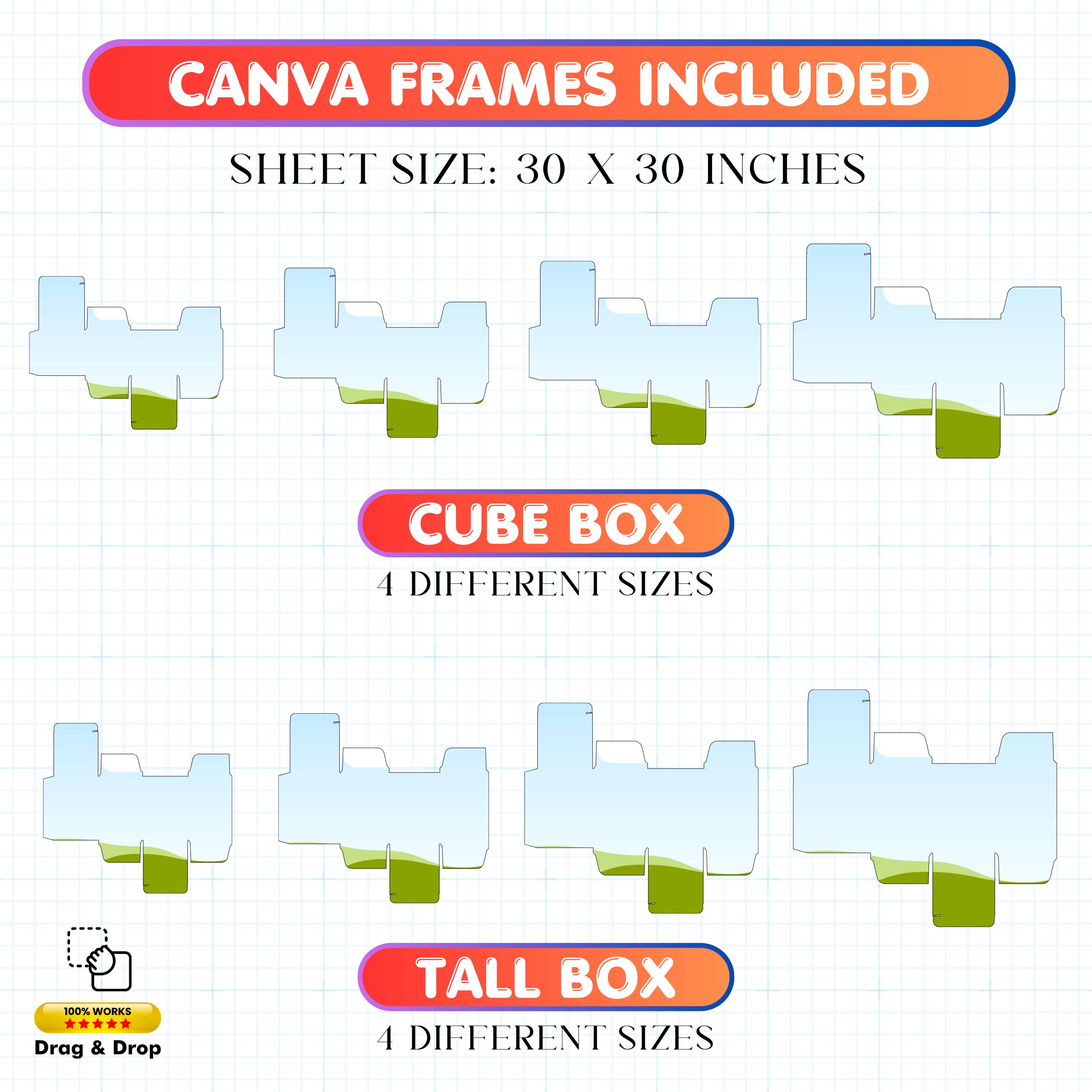Medium Blind Box and Display Stand Box Template, 16 Sizes, DIY Surprise ...