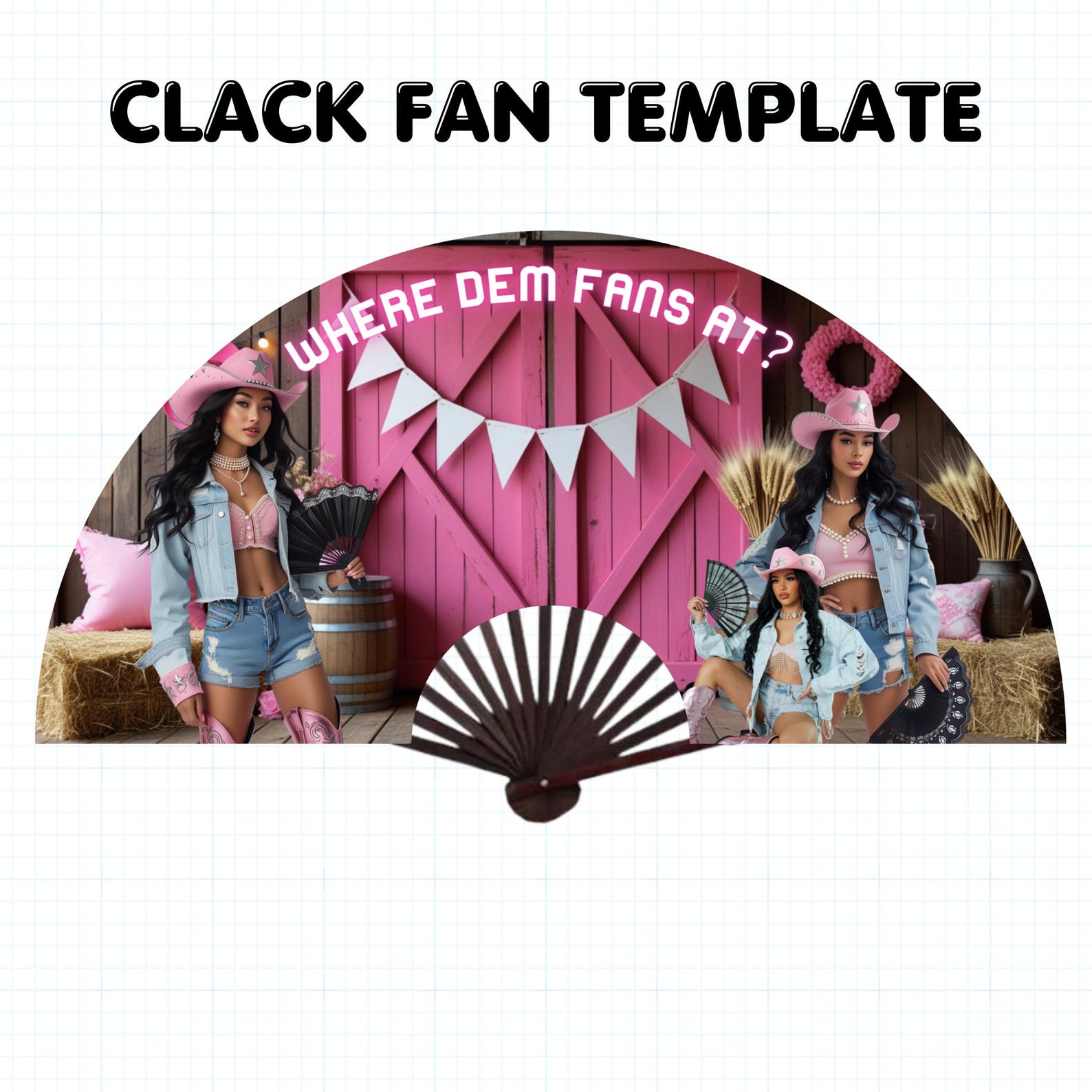 Clack Fan Template, Chinese Fan Template Editable Canva Template ...