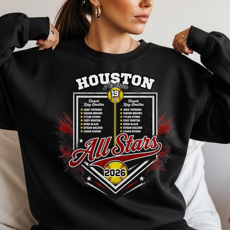 Softball Roster Back Canva Template, Softball All Stars Layout ...