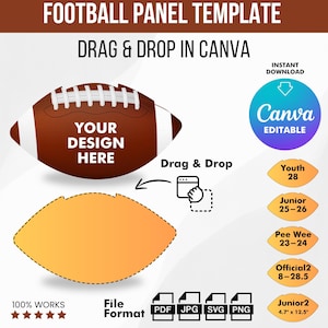 Football Panel Template, Custom Photo Football Wrap, Football Ball ...