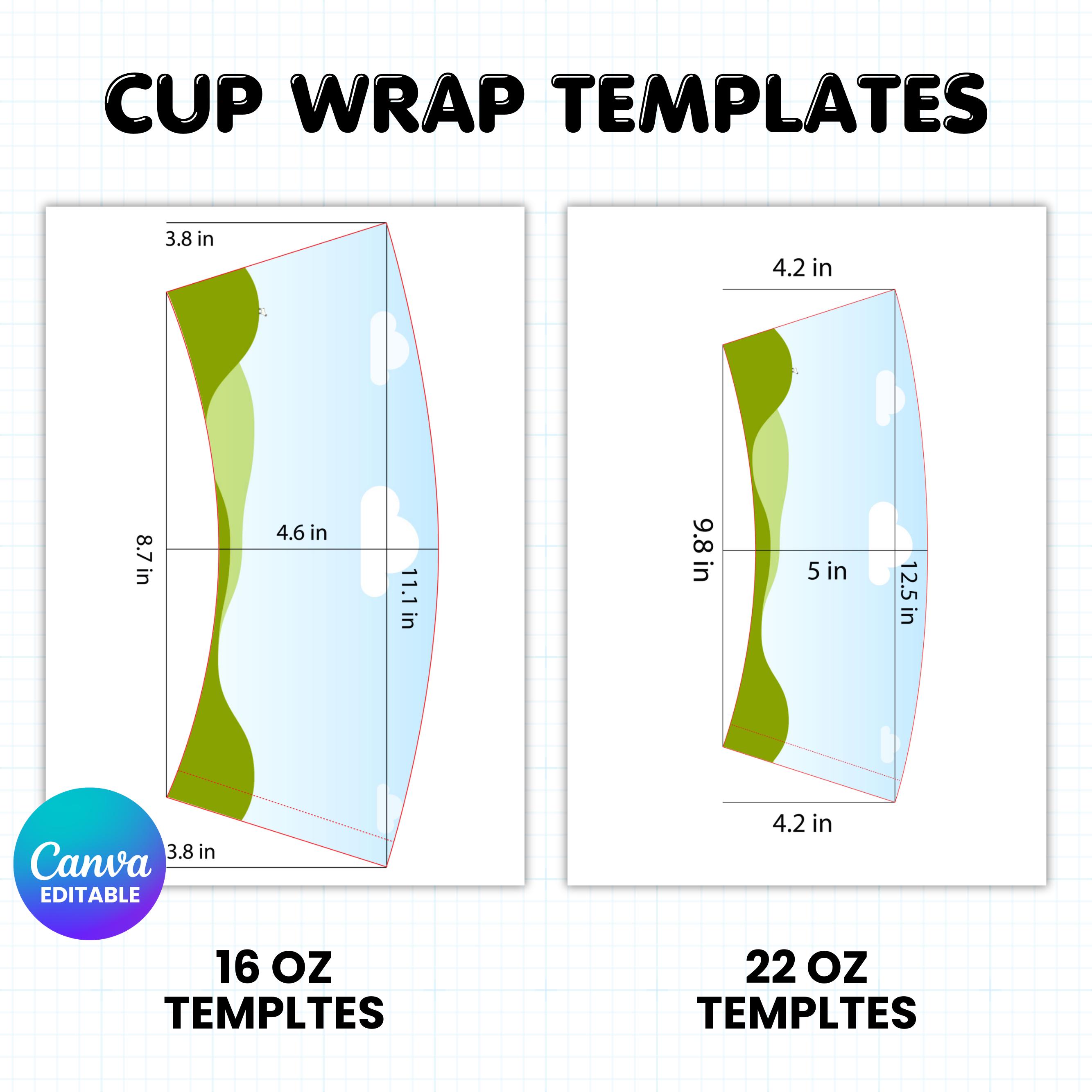 Paper Cup Wrapper Canva Template Bundle, 6 Sizes, Styrofoam Cup, Paper ...