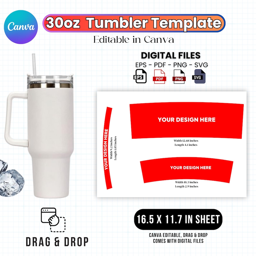 30oz Tumbler Template, 30 Oz Tumbler Template Sublimation Tumbler, 30oz ...