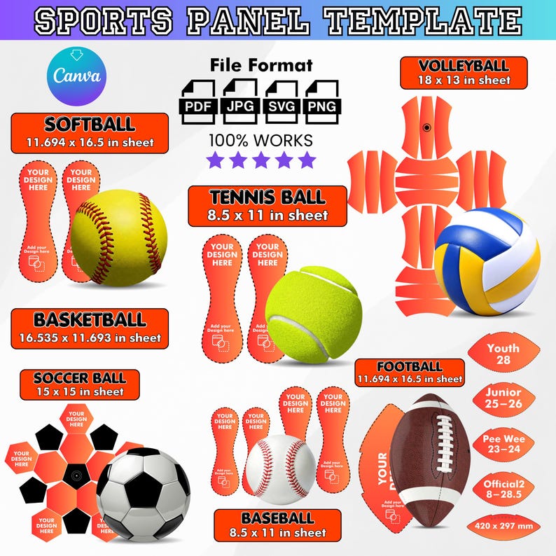 Sports Panel Templates Bundle, Baseball Panel Template, Softball Panel ...