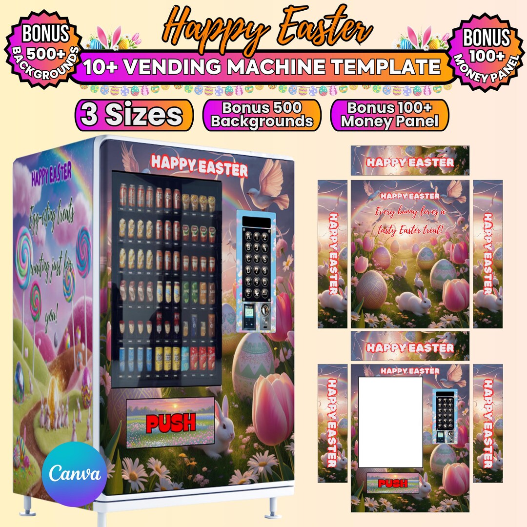 Easter Vending Machine Bundle Templates, Editable Vending Machine ...
