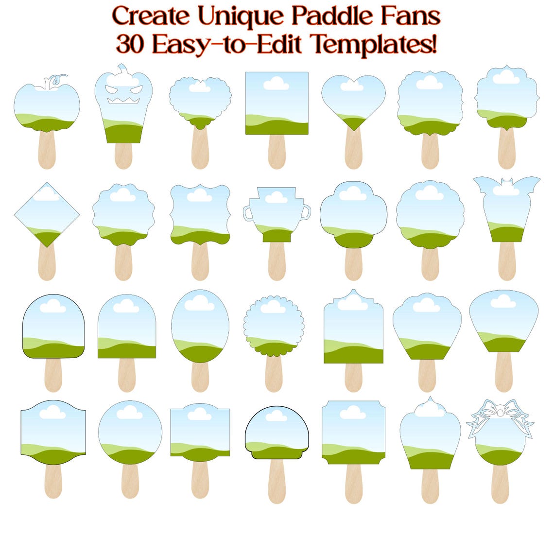 30 Paddle Fan Templates Svg, Paddle Fan Template, Halloween Fan, Church ...