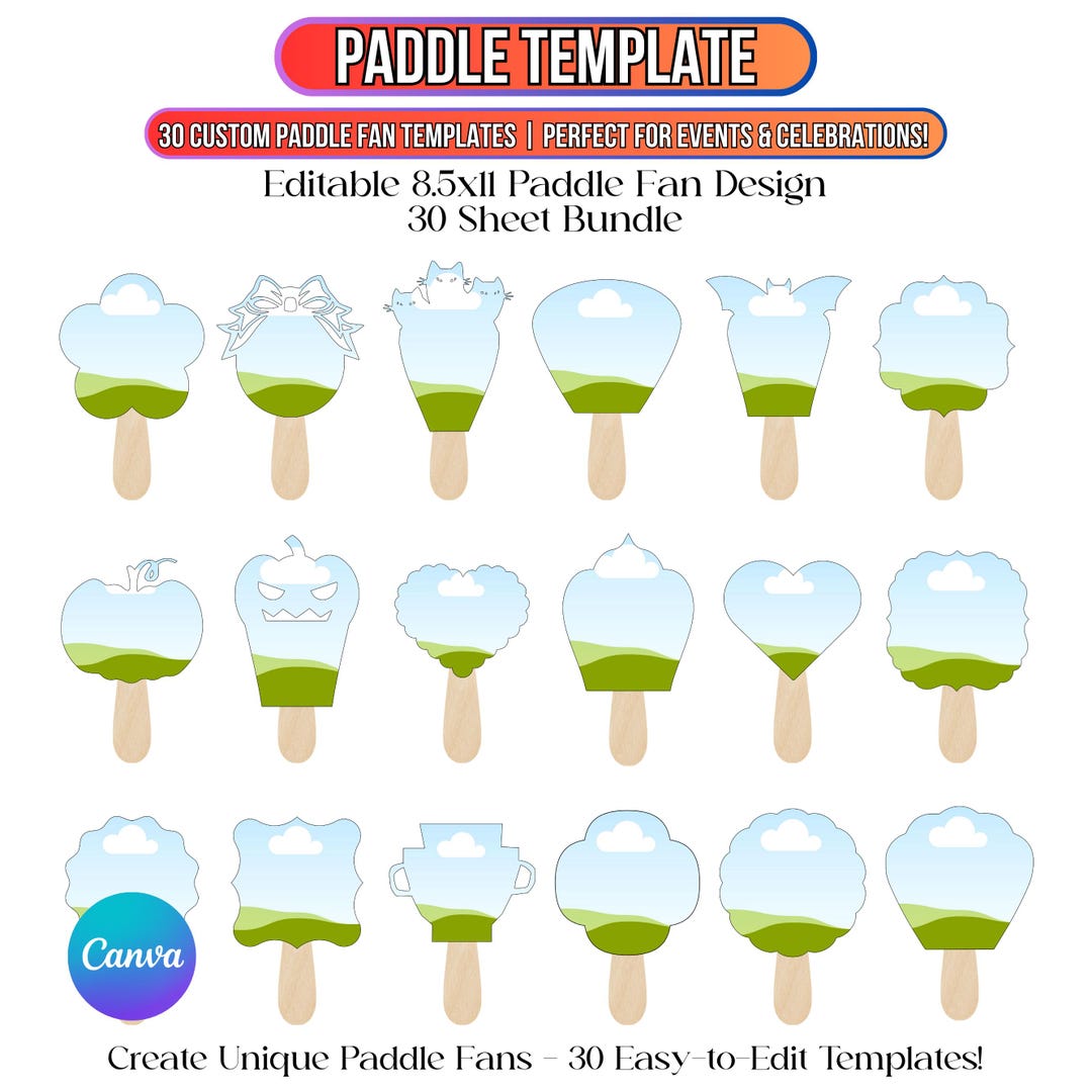 30 Paddle Fan Templates Svg, Paddle Fan Template, Halloween Fan, Church ...