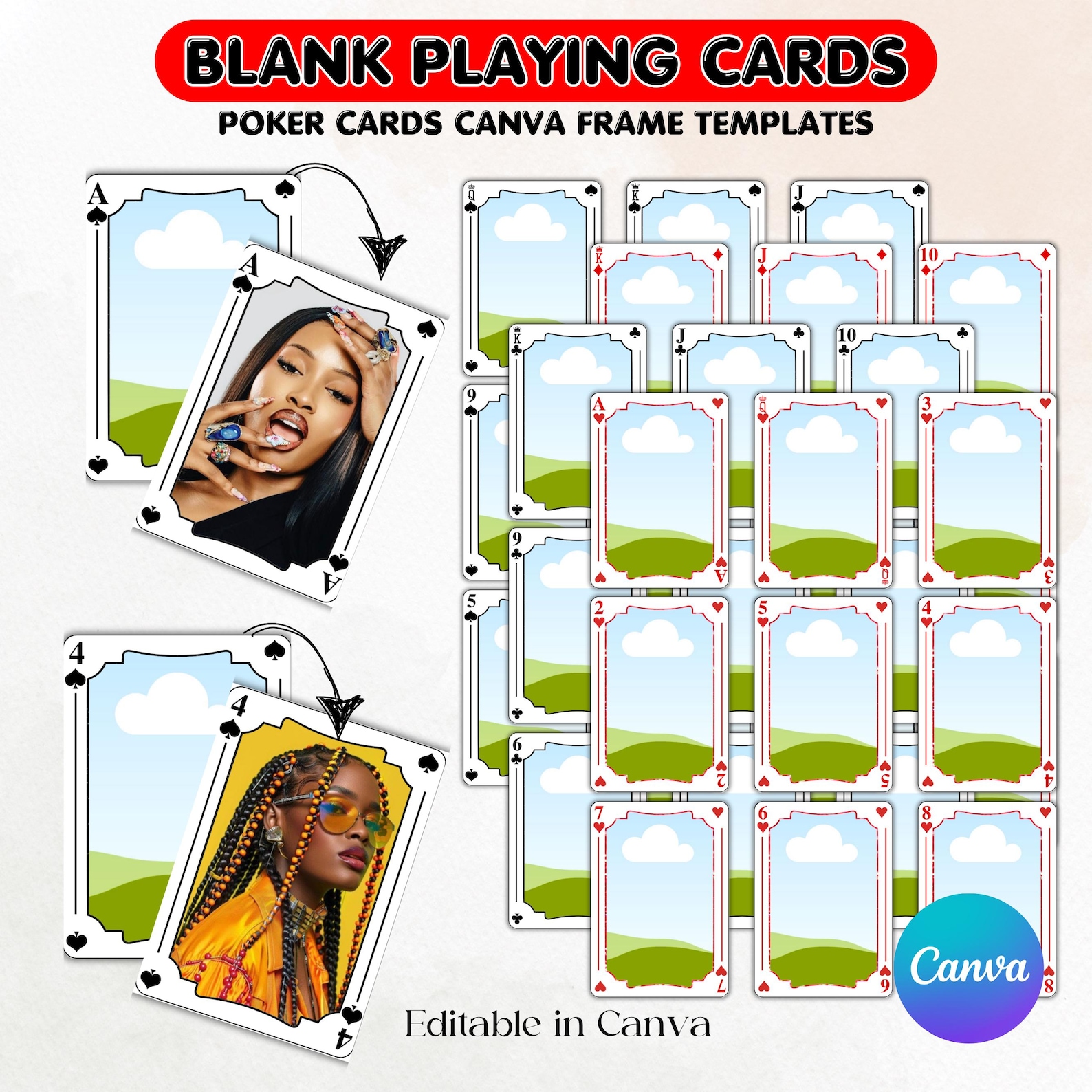DIY Playing Card Templates, Printable Poker Cards, Blank Playing Cards ...
