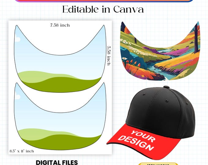 Hat Brim Template, Hat Brim Svg, Blank Hat Template, Baseball Cap ...