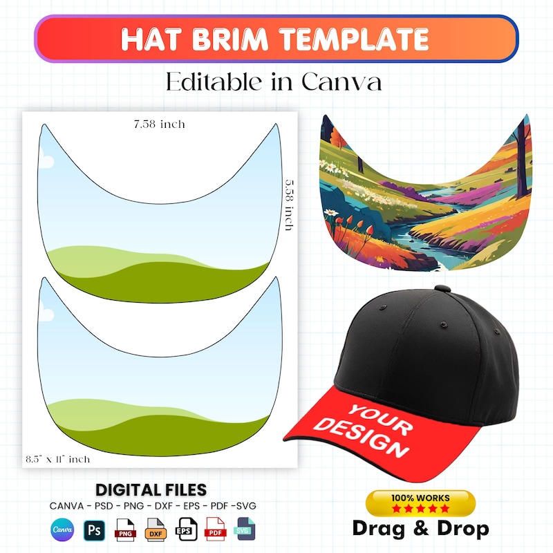 Blank Hat Patch Template - Etsy