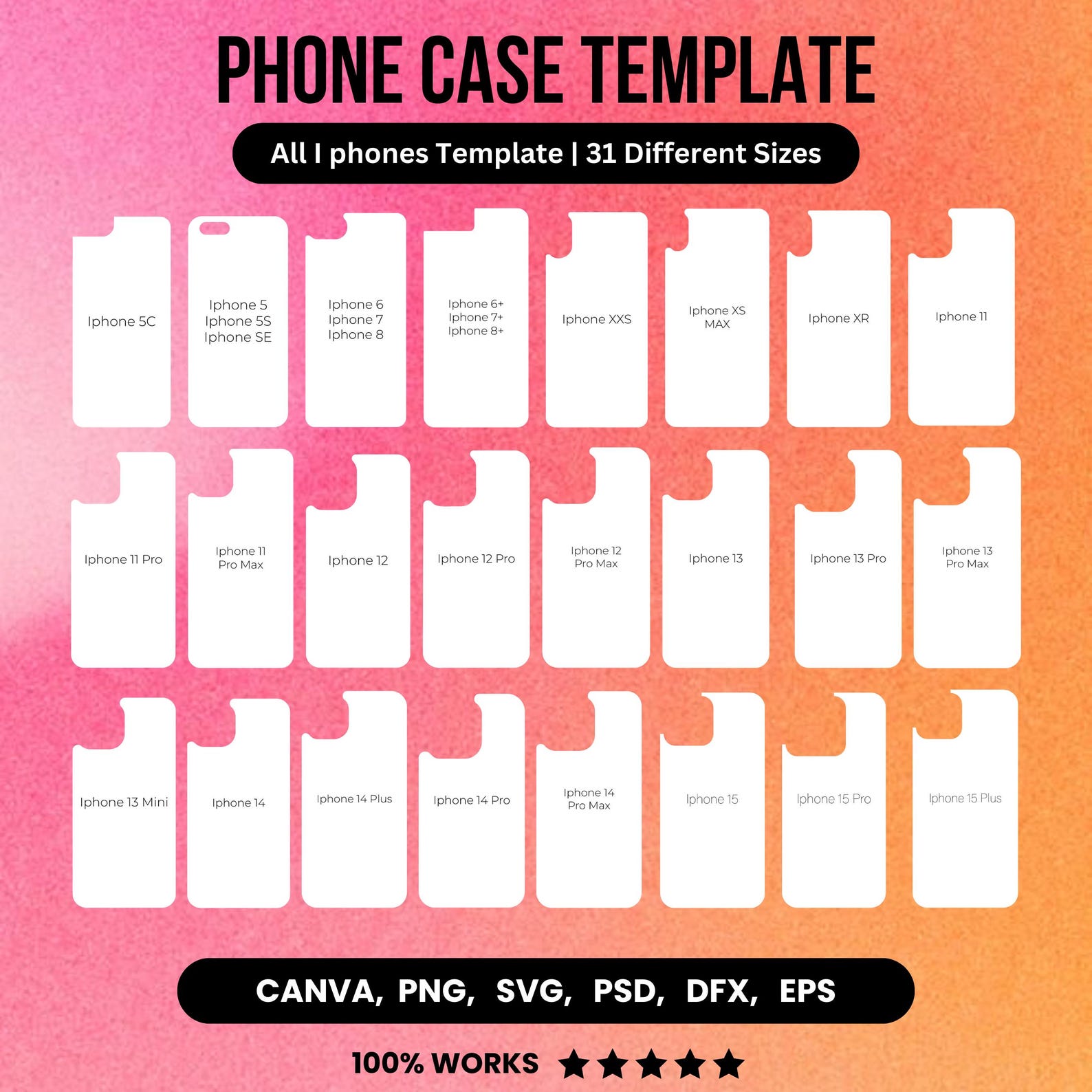 DIY Phone Case Templates, Phone Case Sublimation Templates, Drag and ...