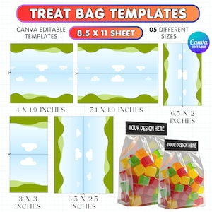 Editable Treat Bag Toppers Canva Template Bundle | DIY Party Favor ...