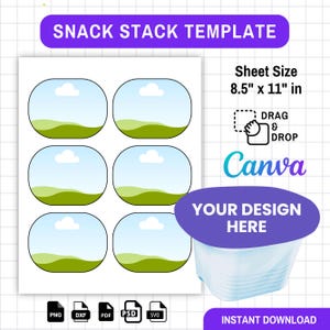 Snack Stack Template, Editable Snack Stack Chip Topper Label Template ...